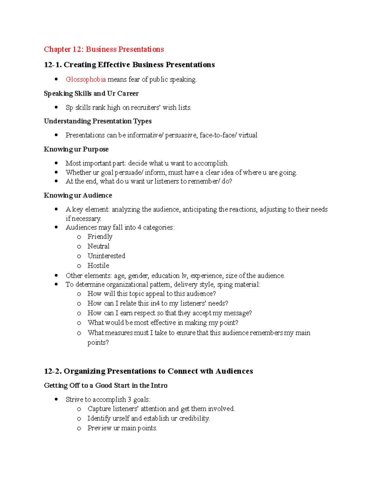 TACN2 - Chapter 12: Mastering Business Presentations Skills - Studocu