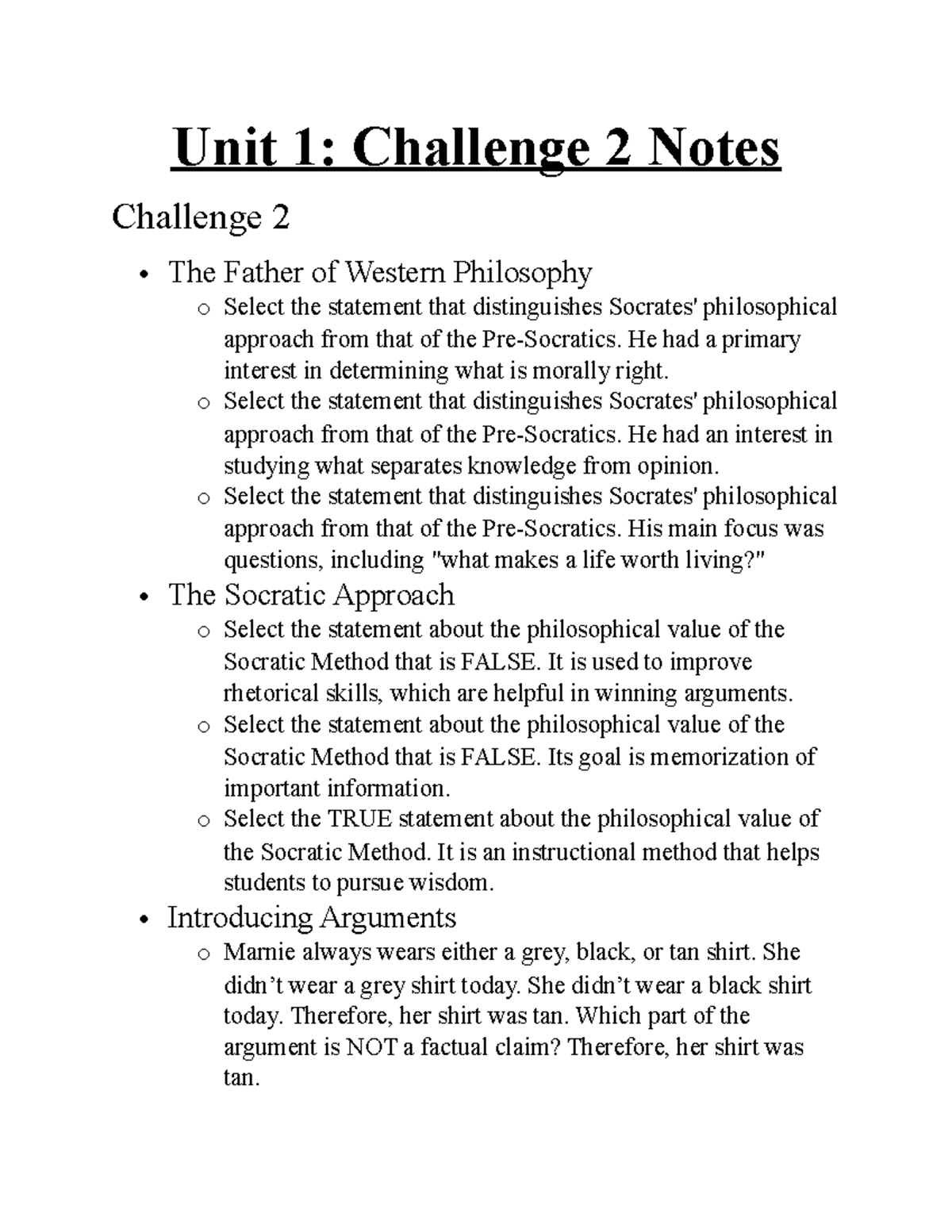 Challenge 2: Insights on Ancient Greek Philosophers and Socrates - Studocu