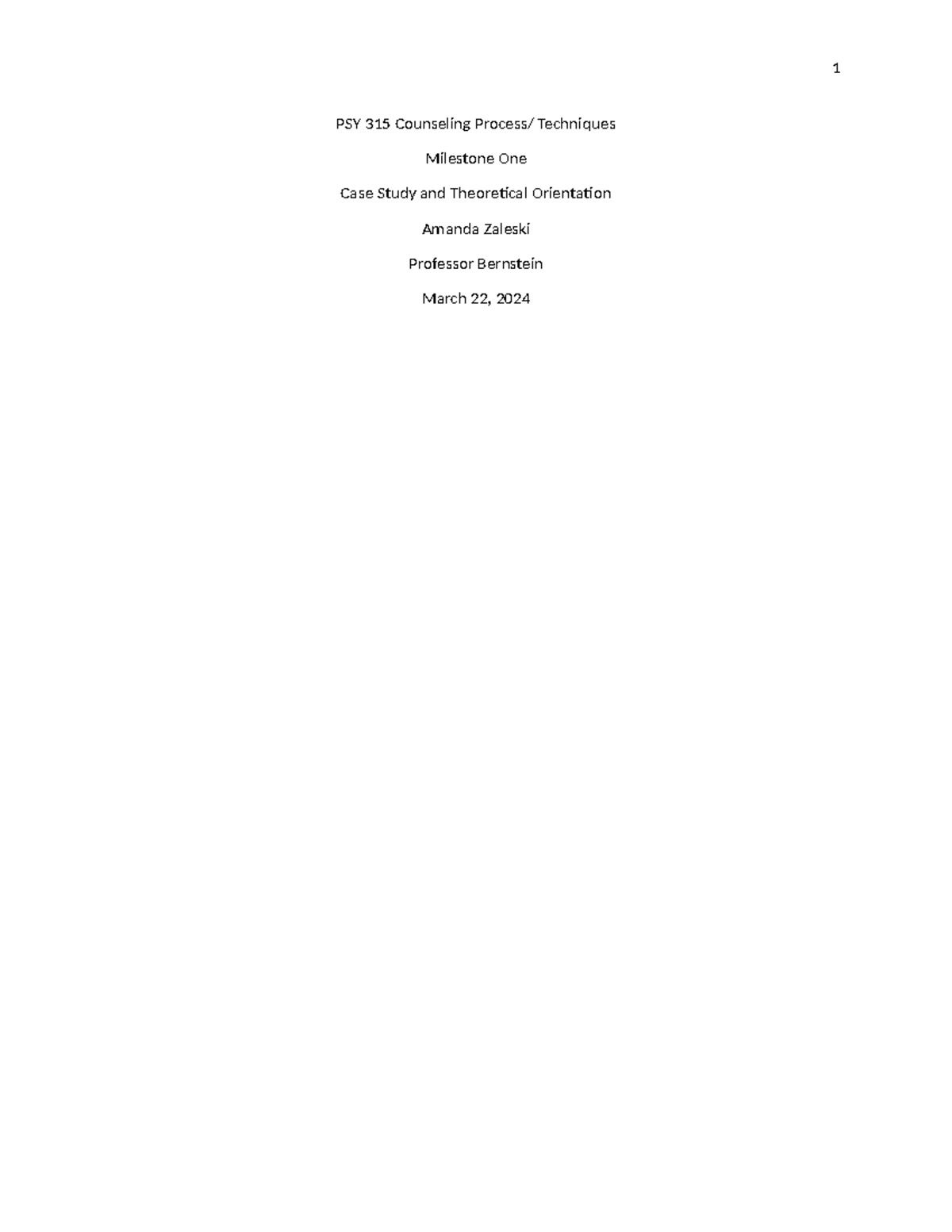 PSY 315 Case Study on Counseling Process: Angelina's Journey - Studocu