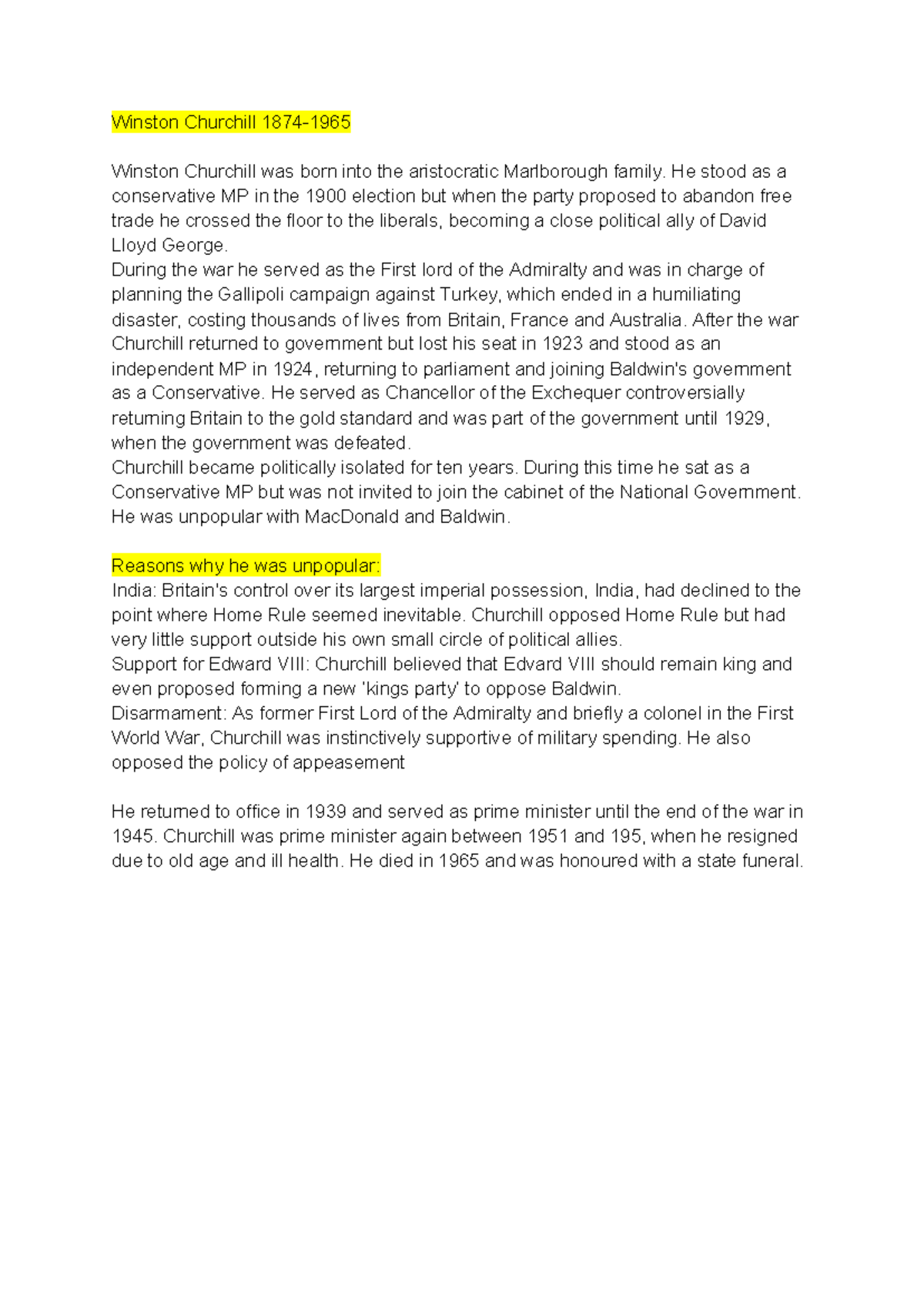 Winston Churchill: A Comprehensive Fact File on His Life and Career ...