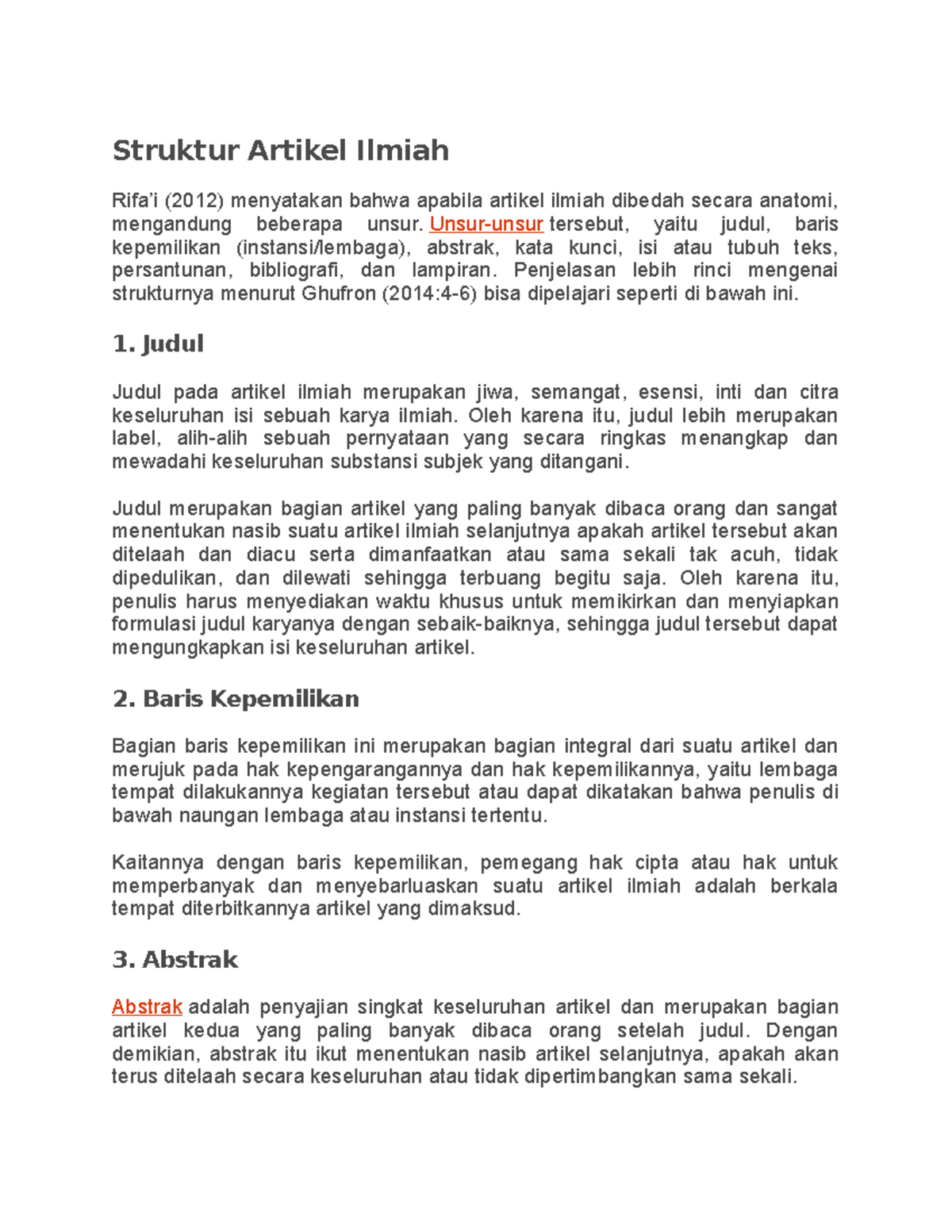 Struktur Artikel Ilmiah: Panduan Lengkap dan Rinci - Studocu