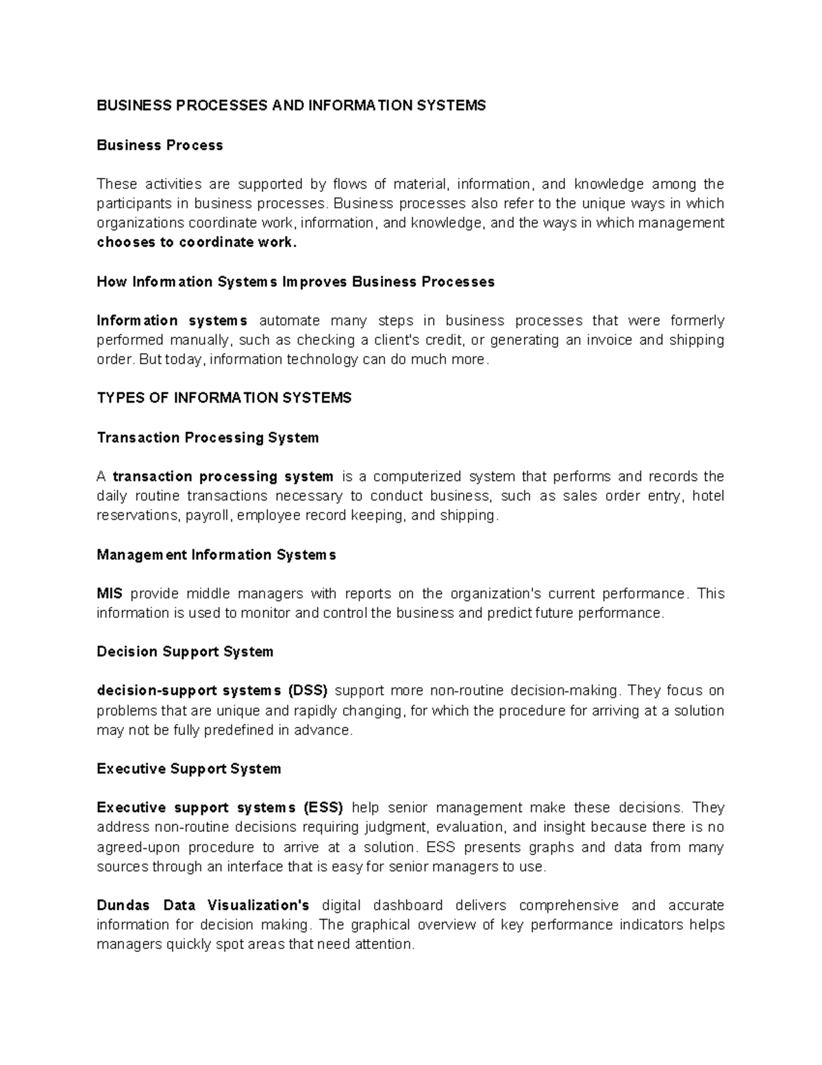 XMIS - Business Processes and Information Systems Overview - Studocu