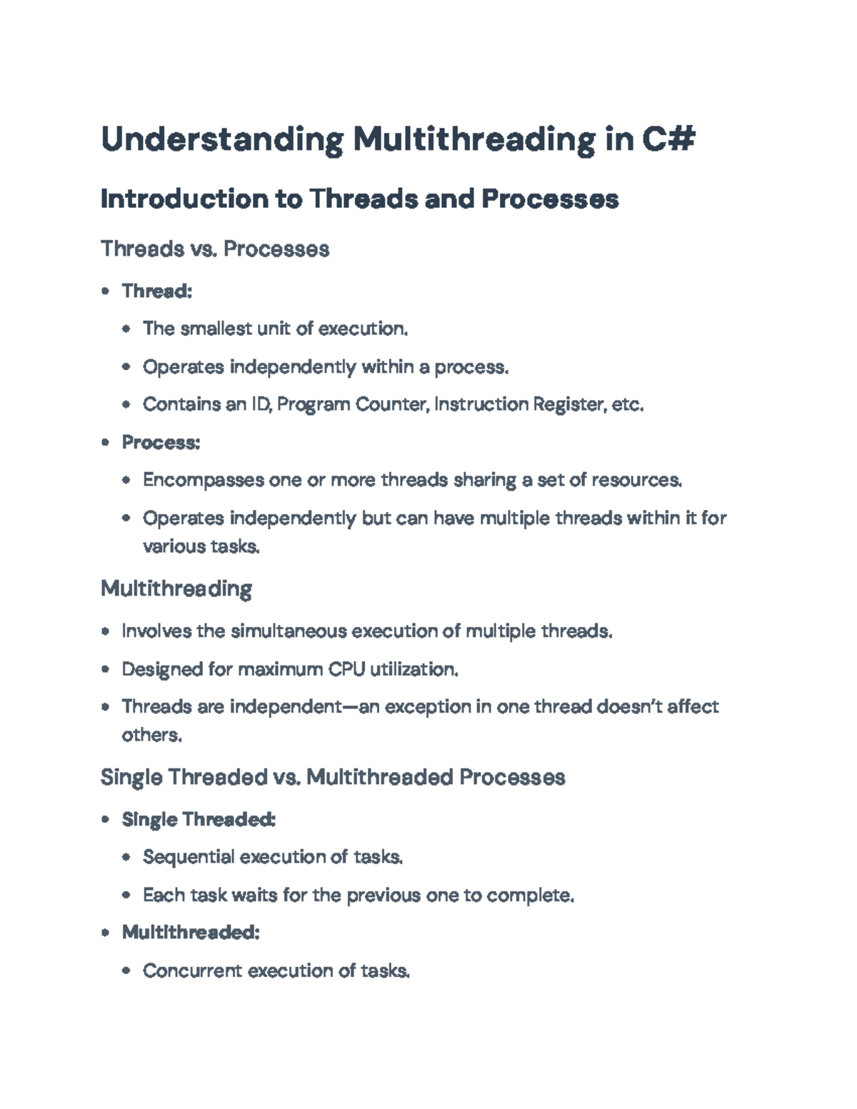 C# Multithreading Concepts and Techniques Overview - Understanding ...