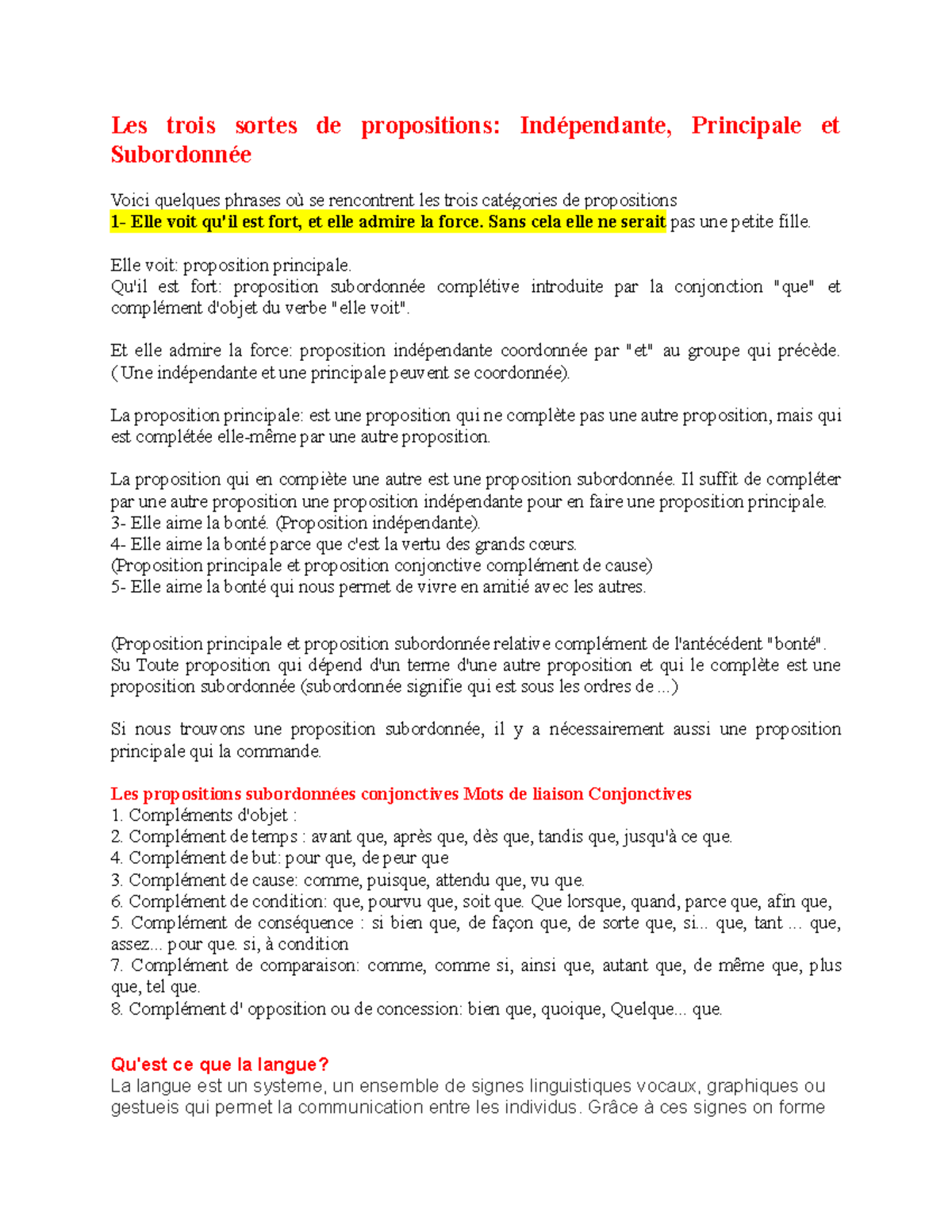 Les Propositions: Indépendante, Principale et Subordonnée - Analyse ...