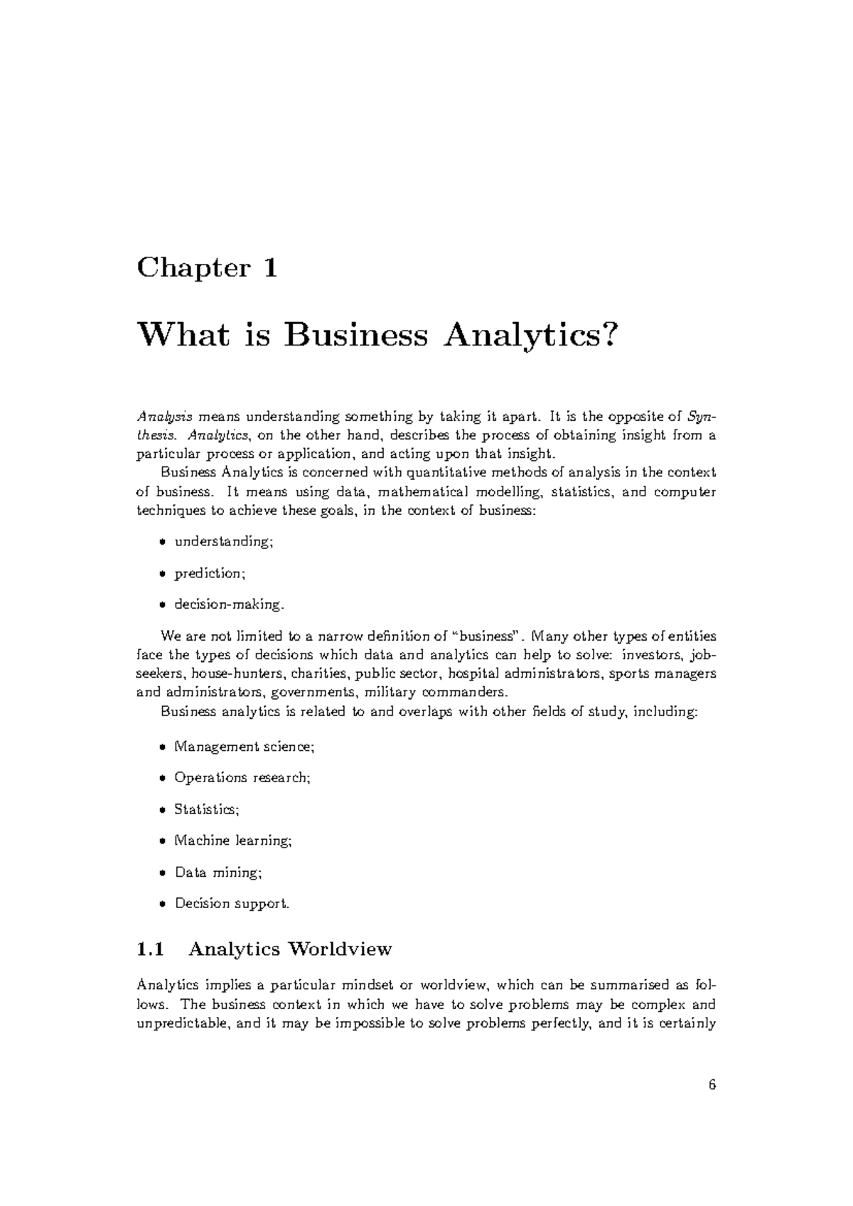 Business Analytics (BA101): Overview of Concepts, Techniques & Applications - Studocu