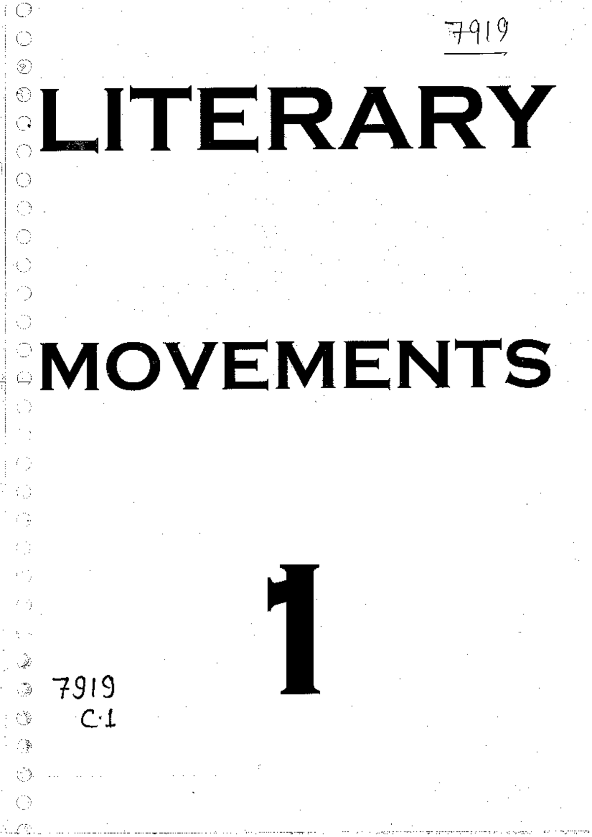 Literary Movements Overview - Semester 1 Notes - Studocu
