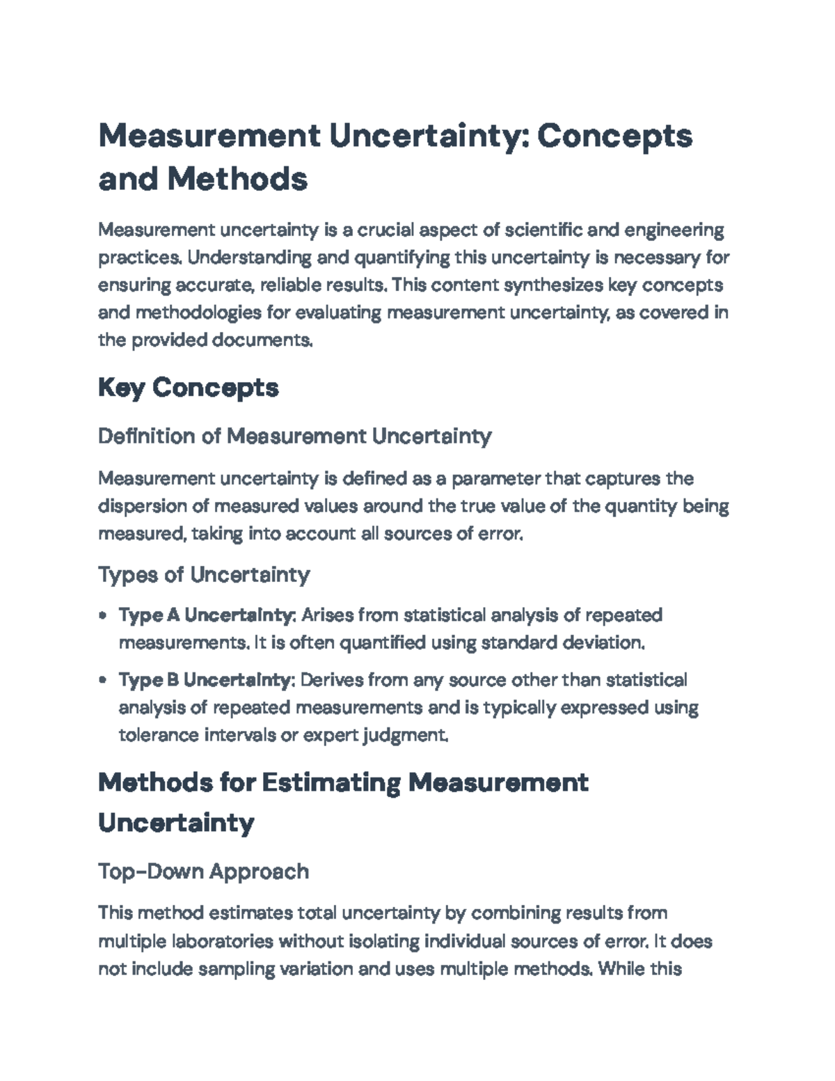 Measurement Uncertainty: Concepts and Methods for Scientific Practice ...
