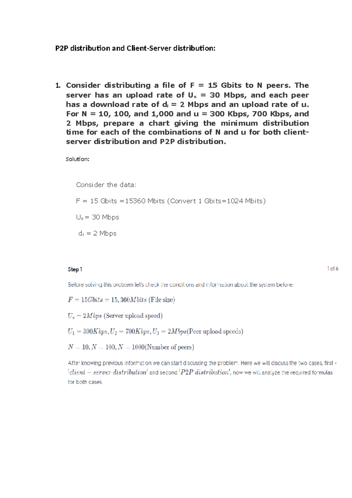 Numericals on P2P & CS File Distribution (CS 101 - Lesson) - Studocu