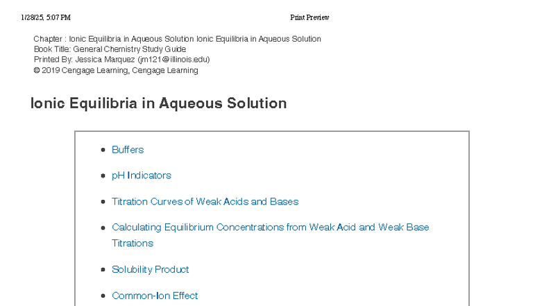 Chapter 5: Ionic Equilibria in Aqueous Solutions - General Chemistry Study Guide - Studocu