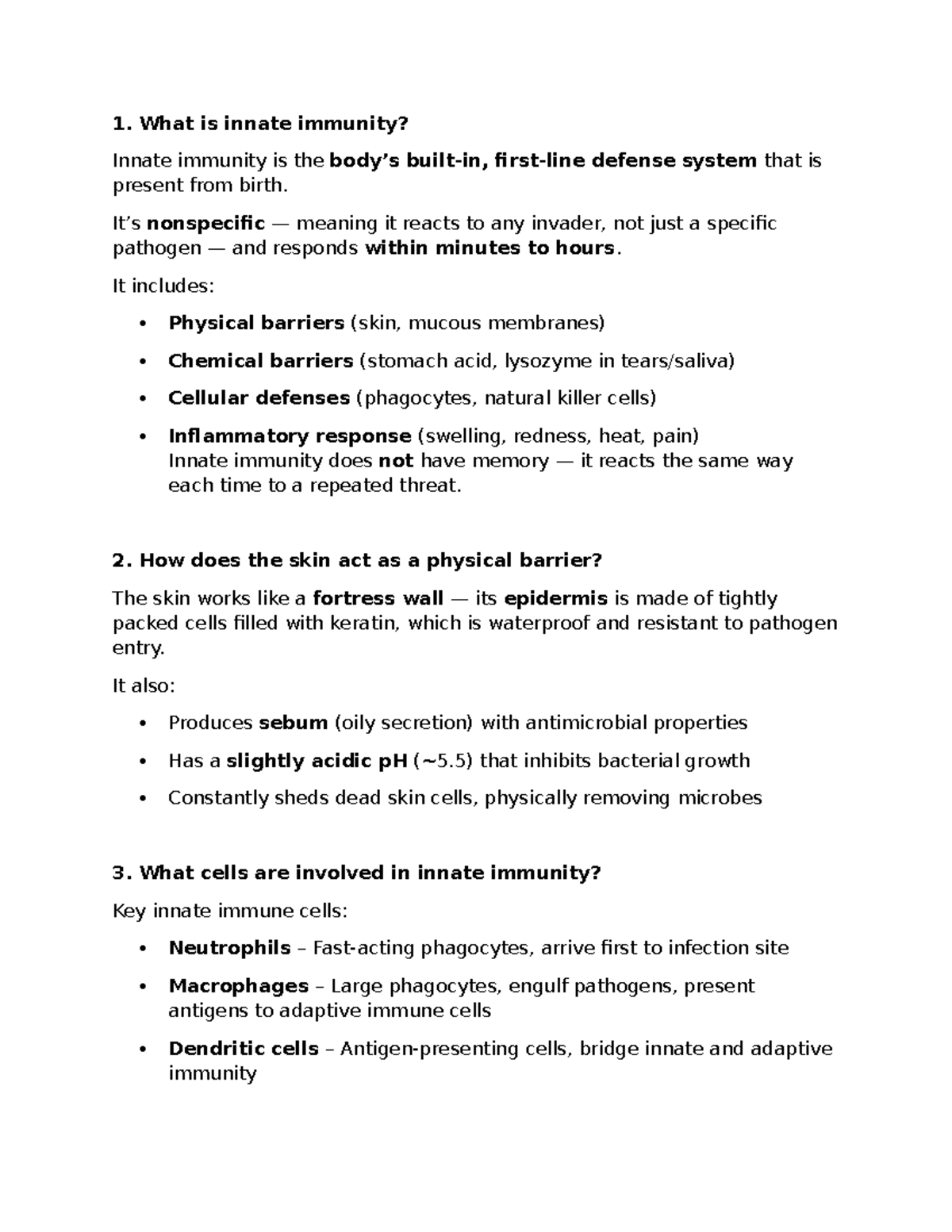 Pathophysiology Module 3 Quiz: Understanding Innate Immunity - Studocu