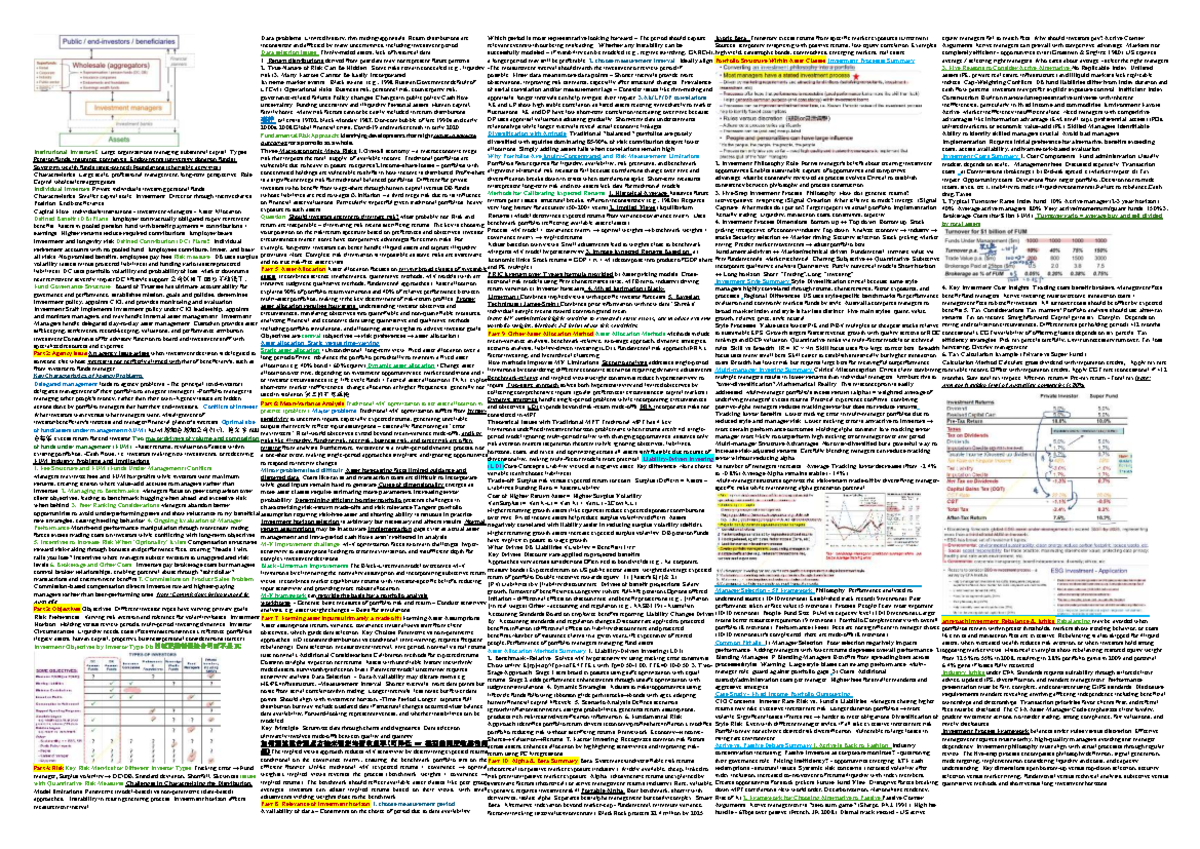 CS Final Exam Cheat Sheet: Analyzing Active vs. Passive Investment ...