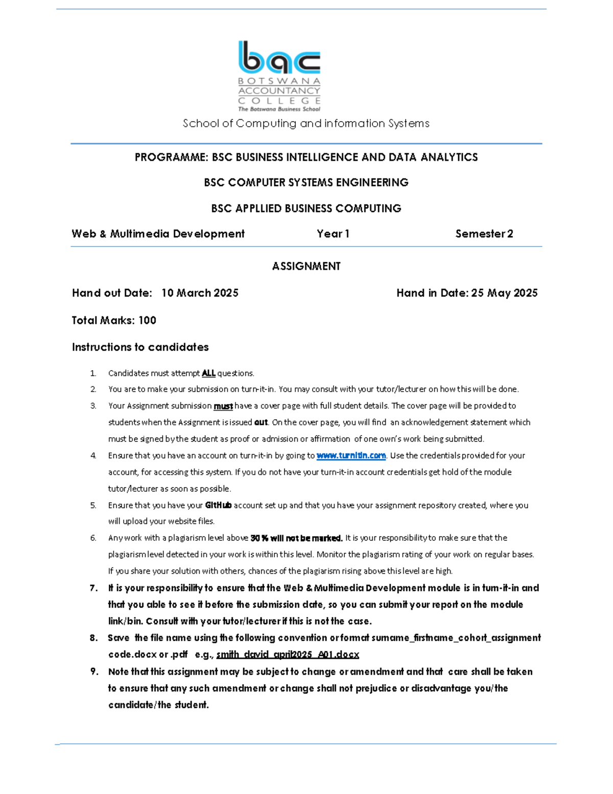 WMD Assignment 2025 - Comprehensive Website Design & Development Plan - Studocu