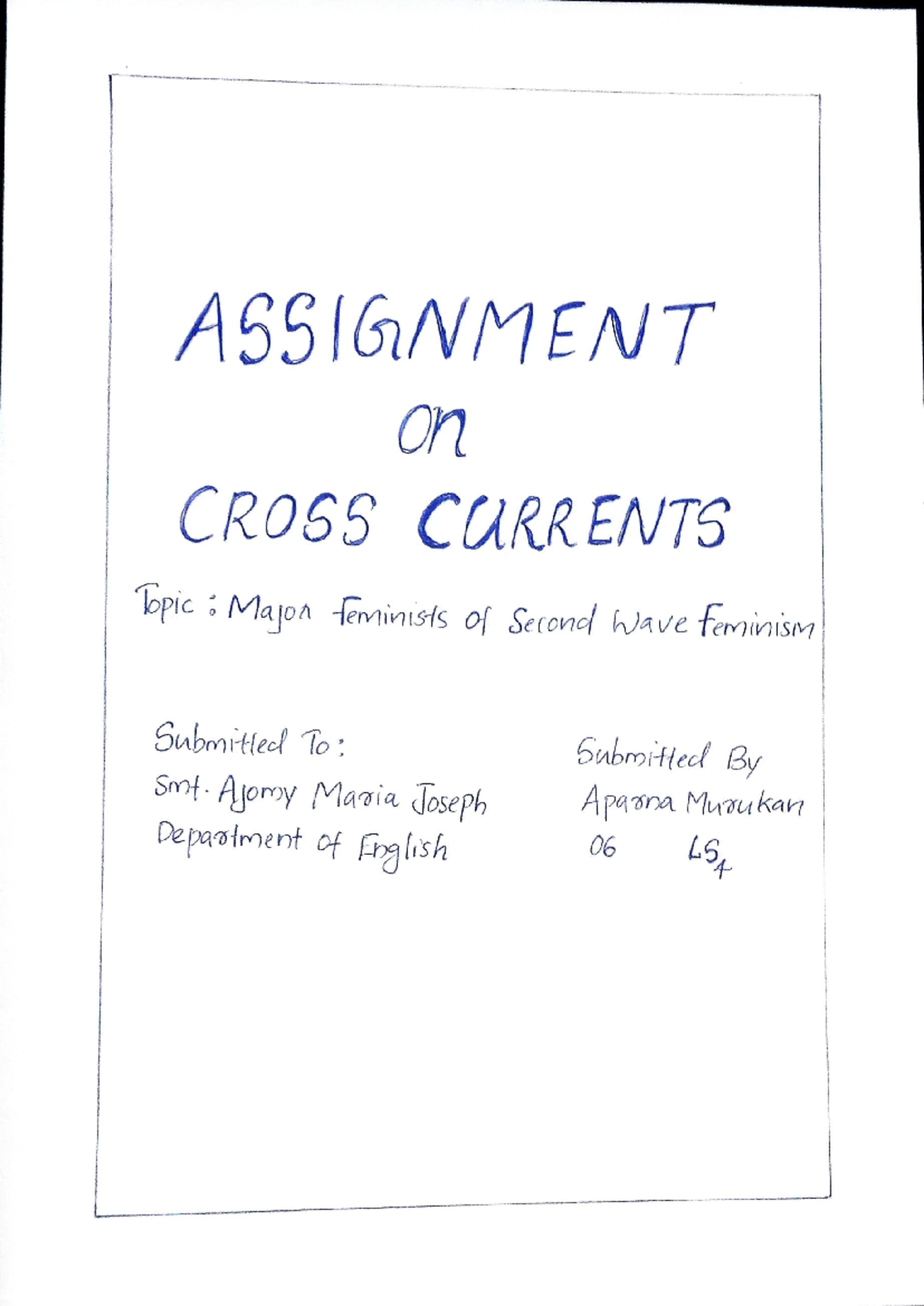 An evolution of literary history cross currents - ASSIGNMENT on CROSS ...