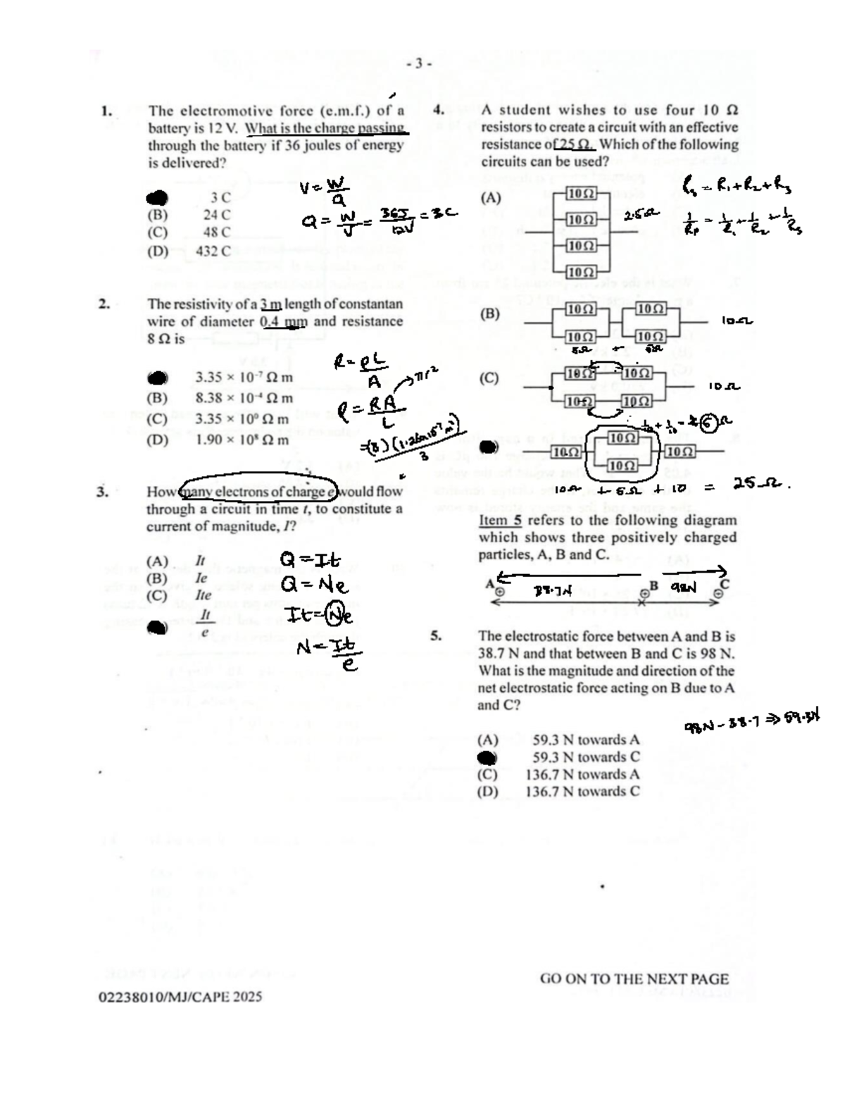 Cape U2 Physics 2025 P01 - Electromotive Force and Circuit Analysis ...