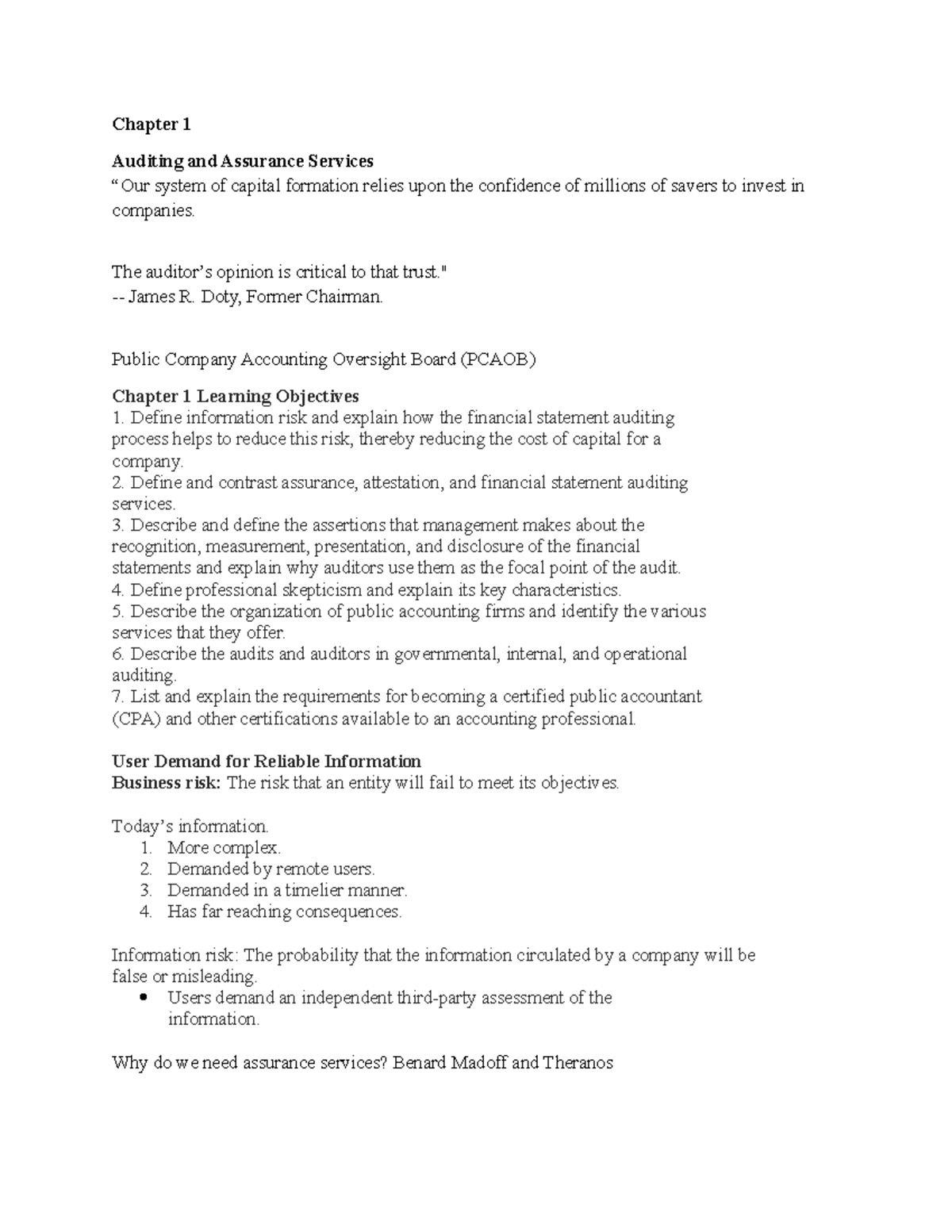 Auditing and Assurance Services Overview (Course Code: AUD) - Studocu
