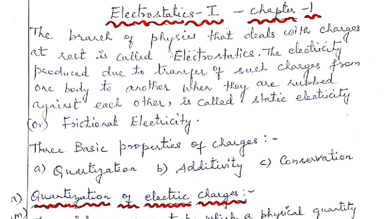 Electrostatics Overview: Key Concepts and Principles (PHYS 101) - Studocu