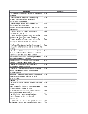 Lab07 - CS159 Lab 7 True or False Questions - CS 159 – Spring 2021 ...