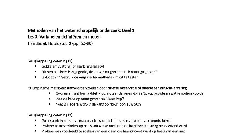 Methoden van het Wetenschappelijk Onderzoek: Les 3 - Variabelen ...