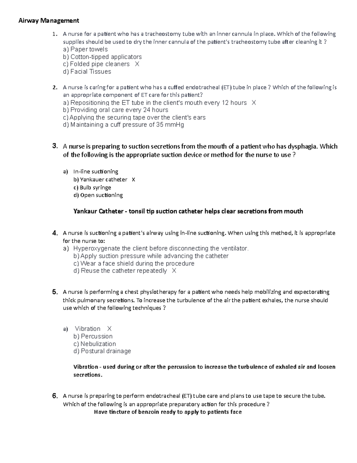 Airway Management: Key Nursing Procedures & Best Practices - Studocu
