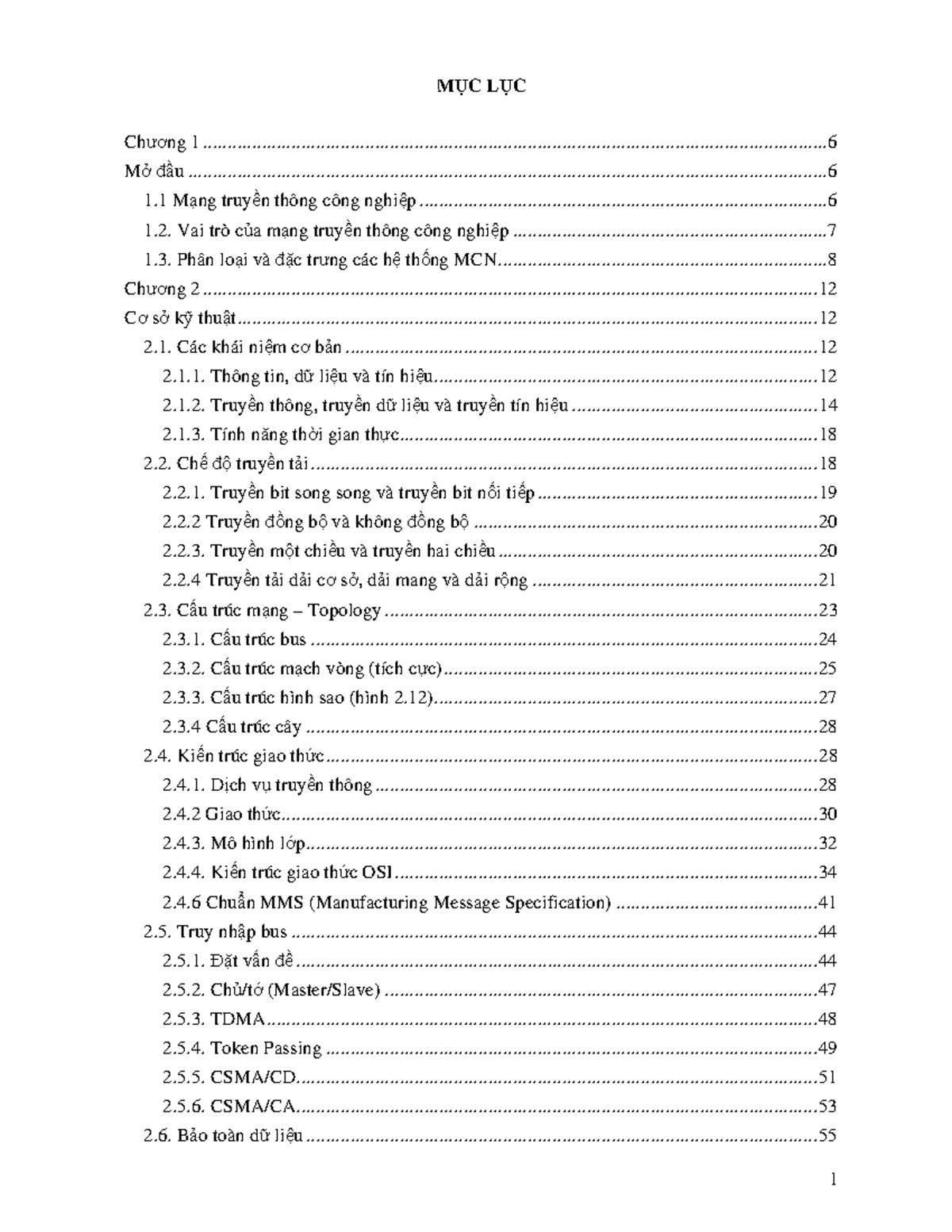 Mạng Truyền Thông Công Nghiệp - Tài Liệu Ôn Tập Môn CNTT - Studocu