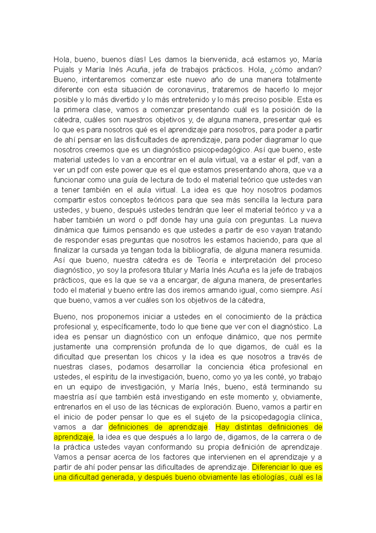 Clase 1 Parte 1 - Hola, bueno, buenos días! Les damos la bienvenida ...