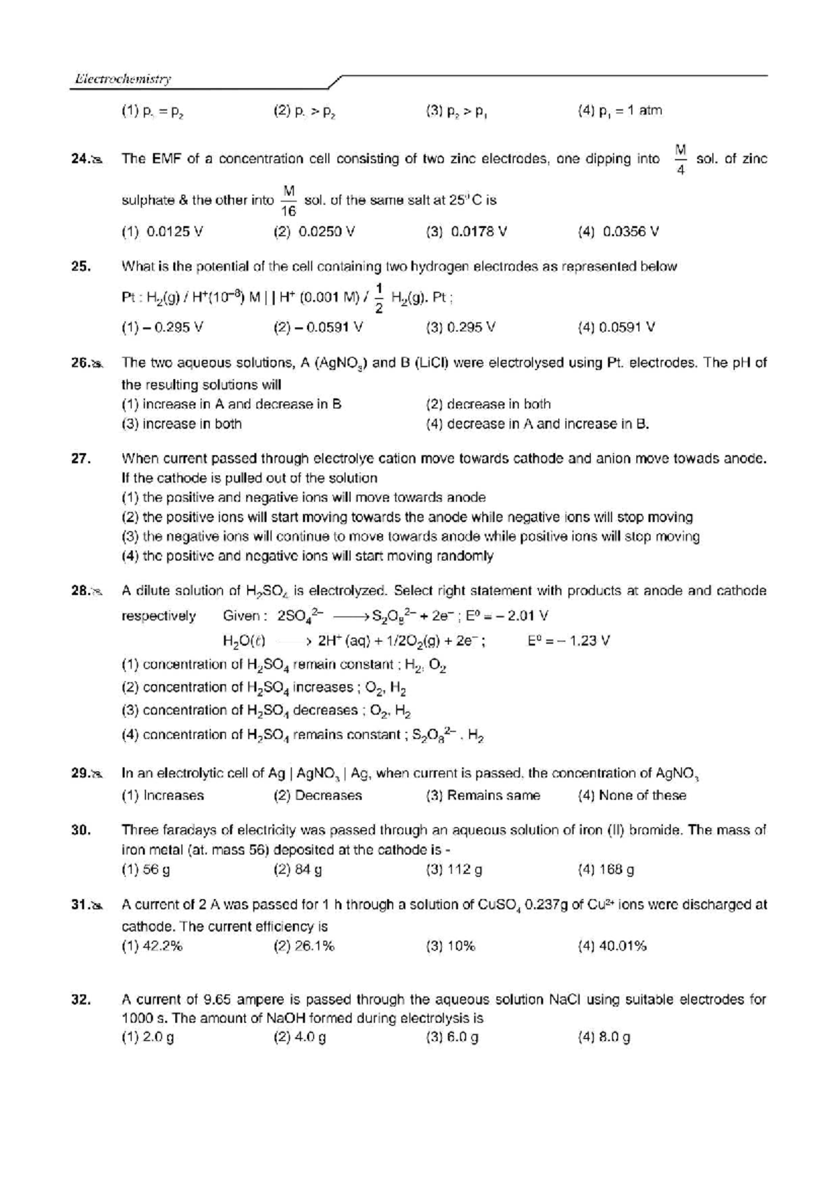 17 - Electrochemistry Quiz Questions and Answers - Studocu