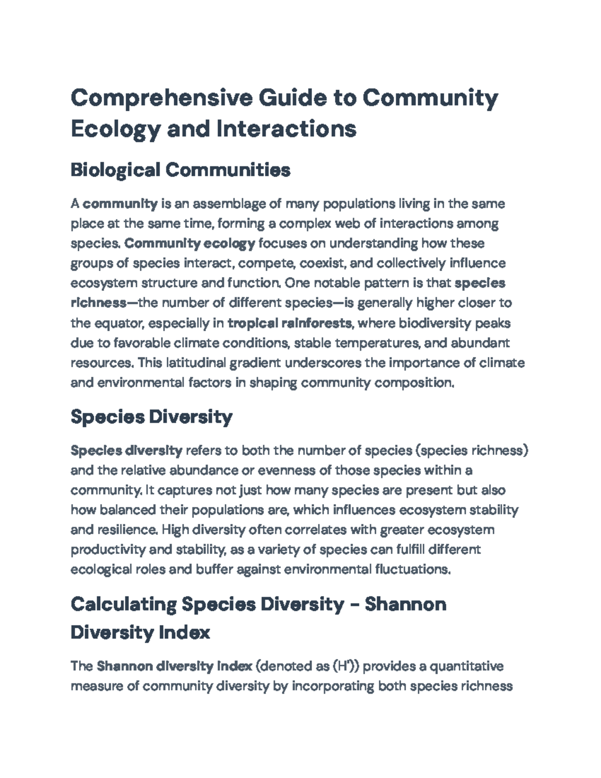 Comprehensive Guide to Community Ecology: Interactions & Dynamics (BIO ...
