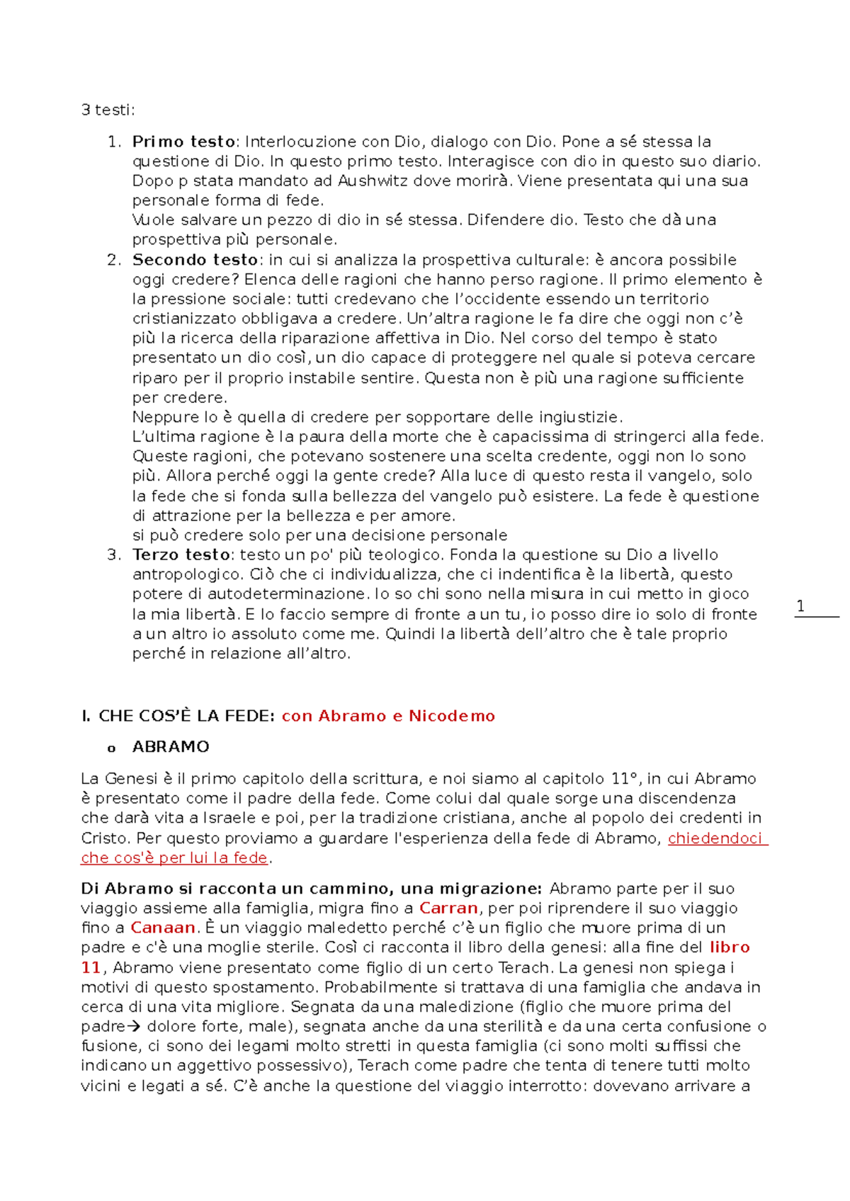 Teologia I - Preparazione Completa per l'Esame Orale - Studocu