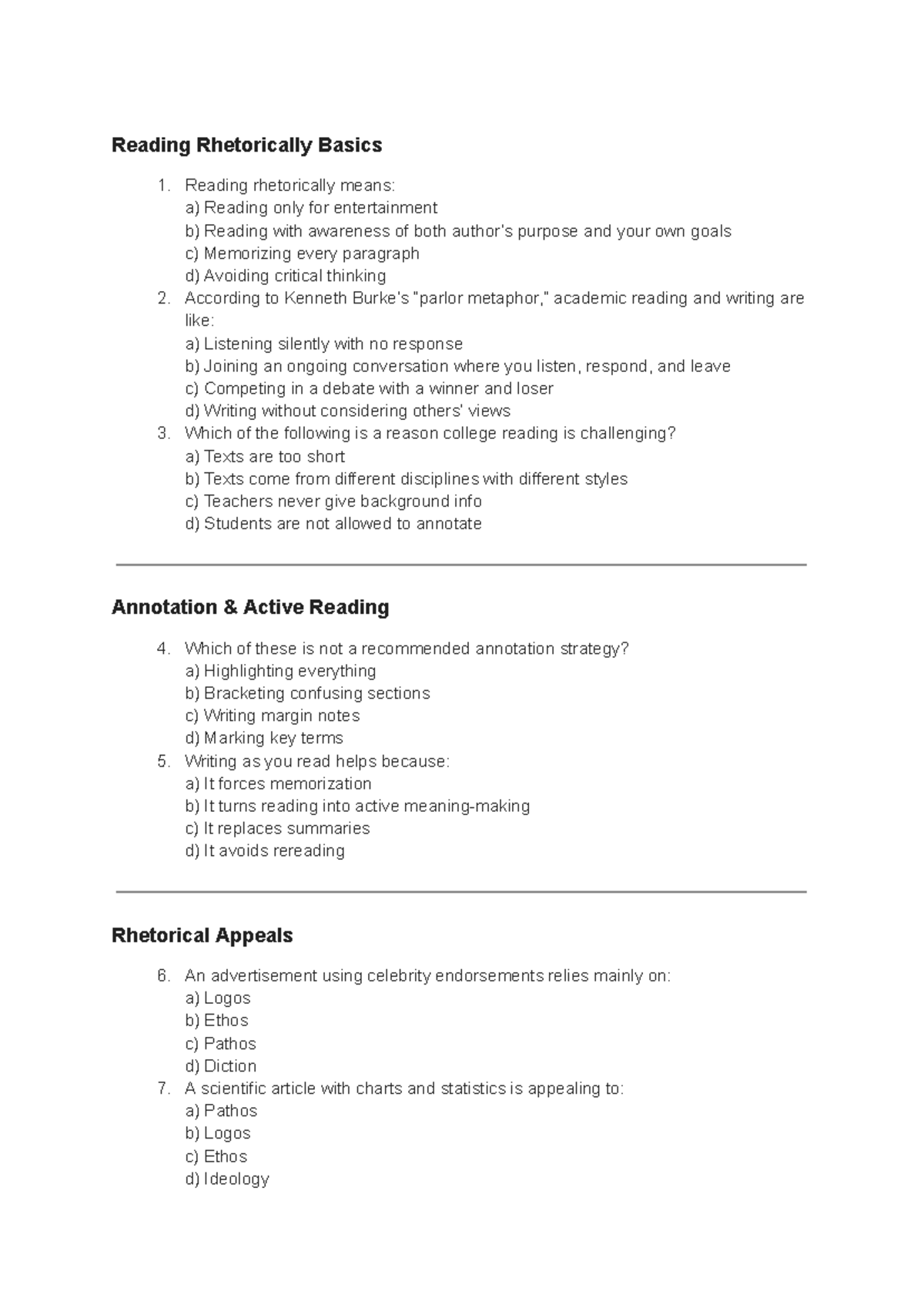 Rhetorical Reading Strategies: Texts, Ideology, and Visuals (ENG 101 ...