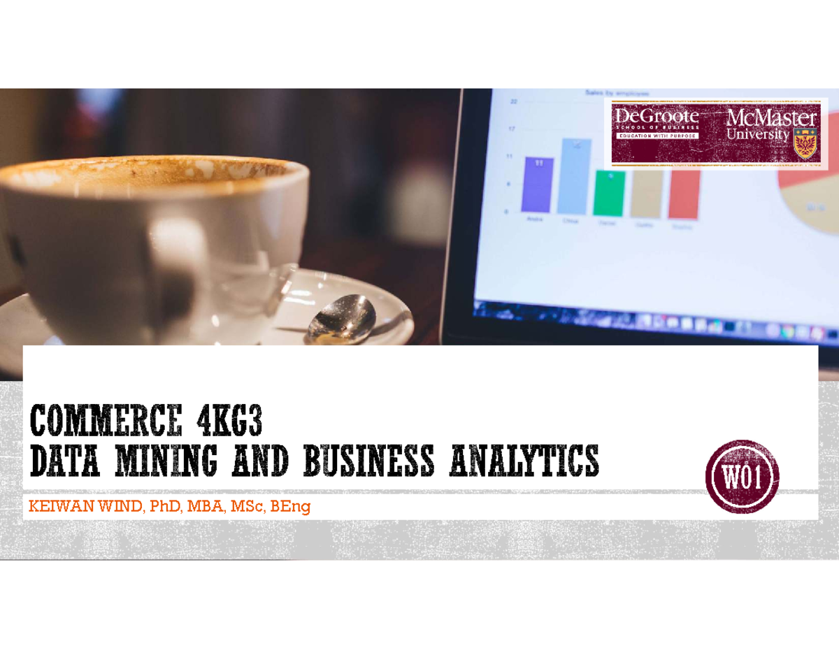 Commerce 4KG3 Week 01 Lecture: Introduction to Business Analytics - Studocu