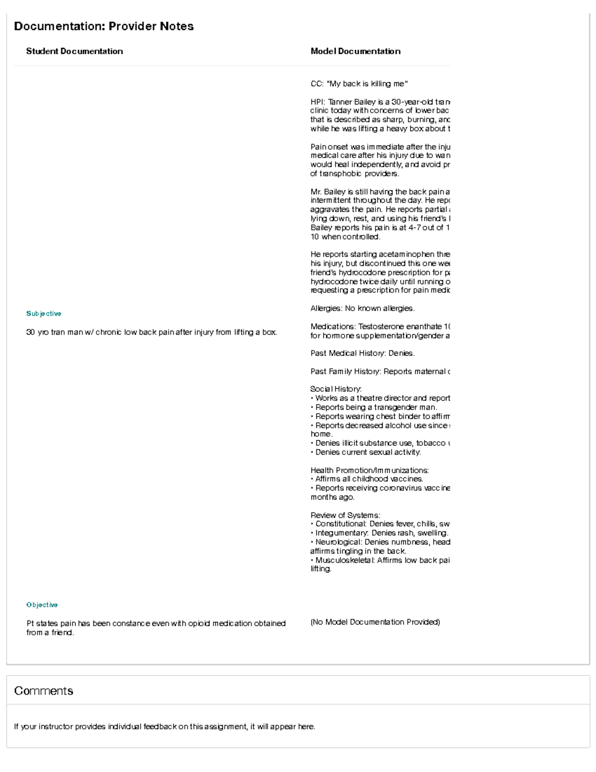 Transgender Patient Provider Notes: Tanner Bailey Documentation - Studocu