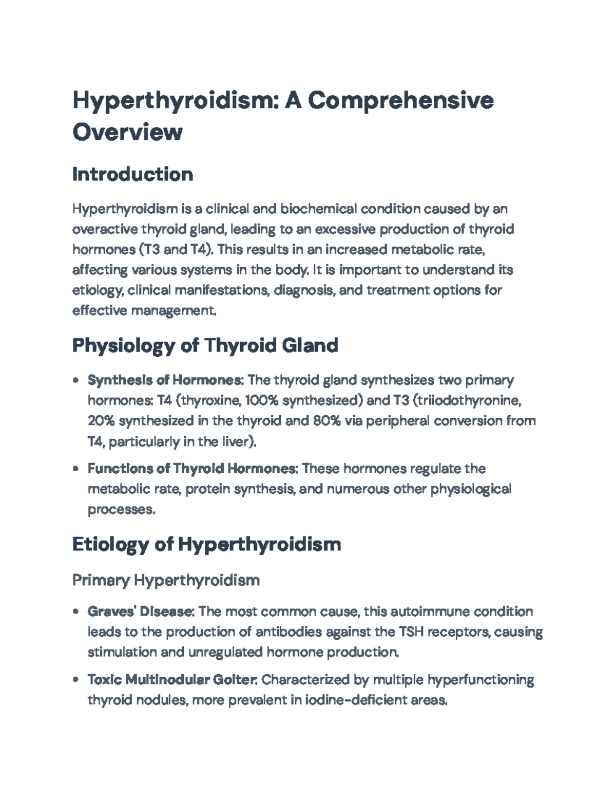 Hyperthyroidism: Comprehensive Overview and Management Strategies ...