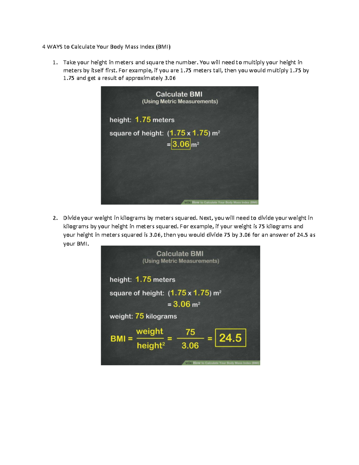 BMI-Calculation-tips - 4 WAYS to Calculate Your Body Mass Index (BMI) 1. Take your height in ...