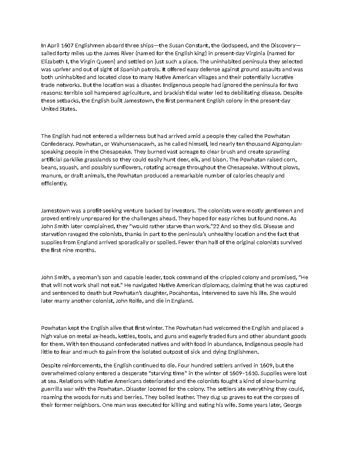 Jamestown: The Struggles and Survival of the First English Colony - In ...