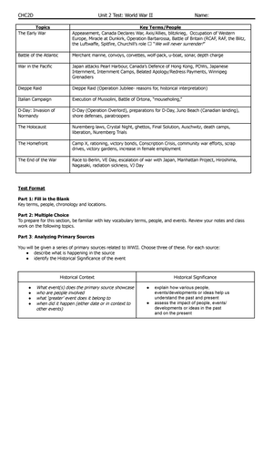 Canadian History - Grade: 10 - High School - Canada - Studocu