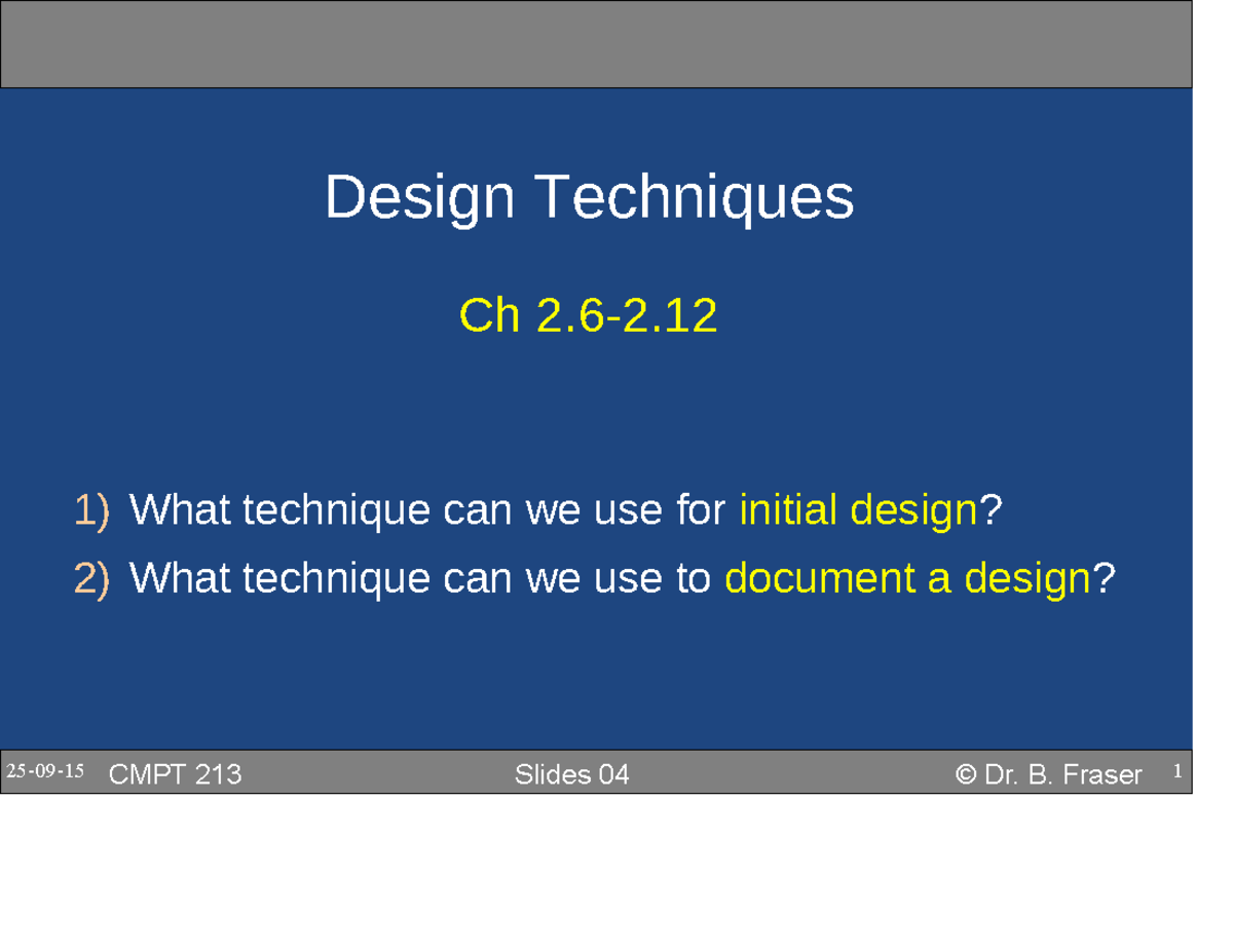 Cmpt 213 Lecture Design Techniques Overview And Uml Diagrams Studocu