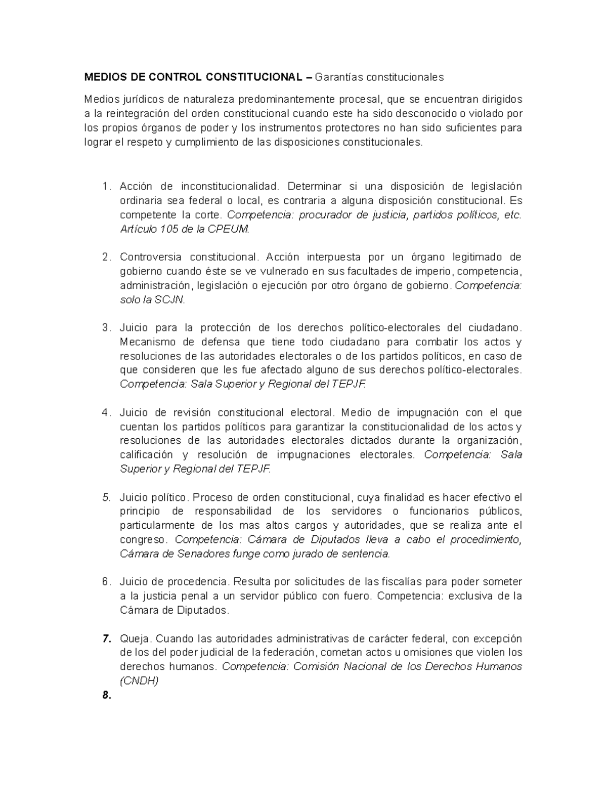 Clase De Amparo - MEDIOS DE CONTROL CONSTITUCIONAL – Garantías ...