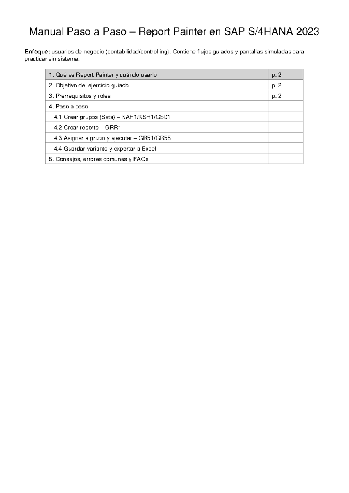 Manual Paso a Paso: Report Painter S4HANA 2023 para Usuarios de Negocio ...
