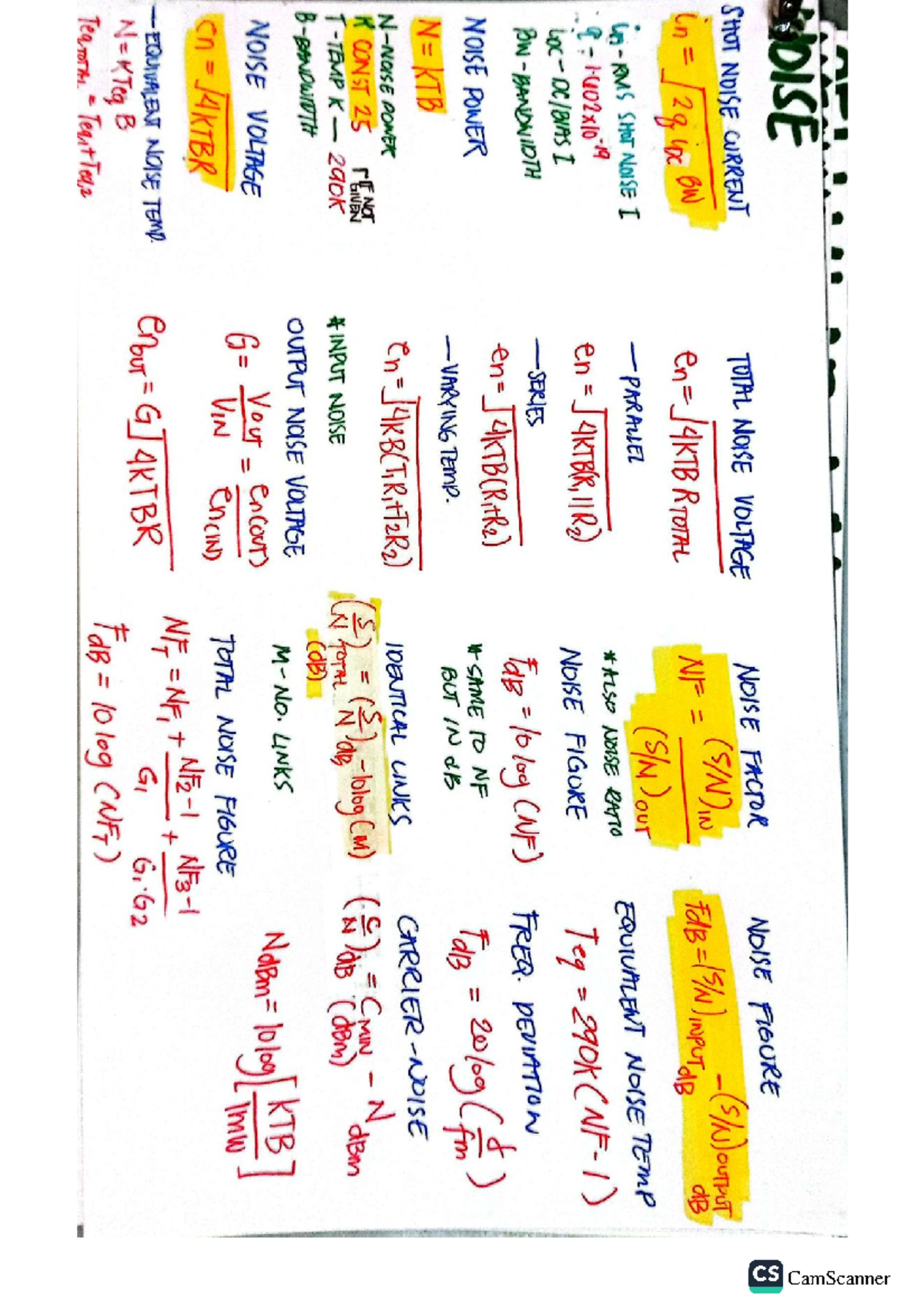 EST Signal & Noise Analysis - Lecture Notes - Studocu