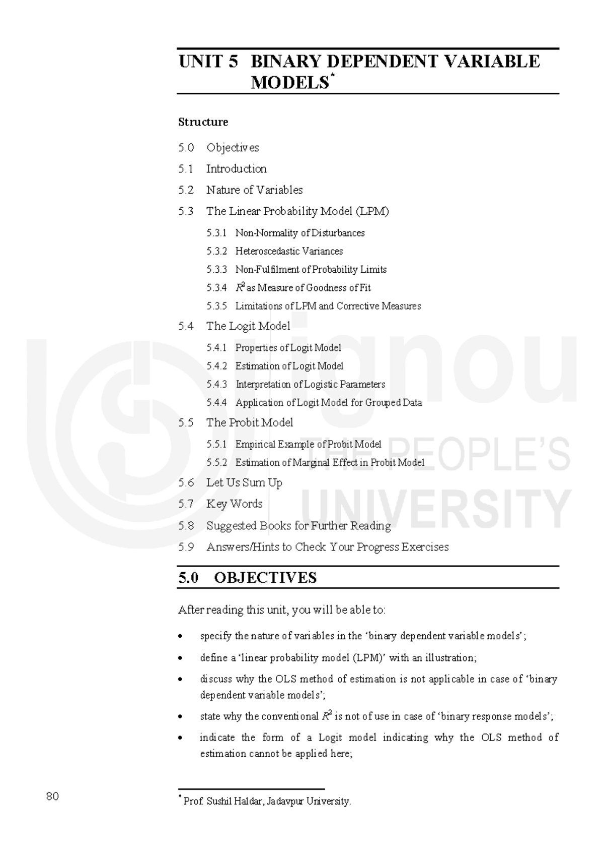 Advanced Topics in Regression Analysis: Unit 5 - Binary Dependent ...