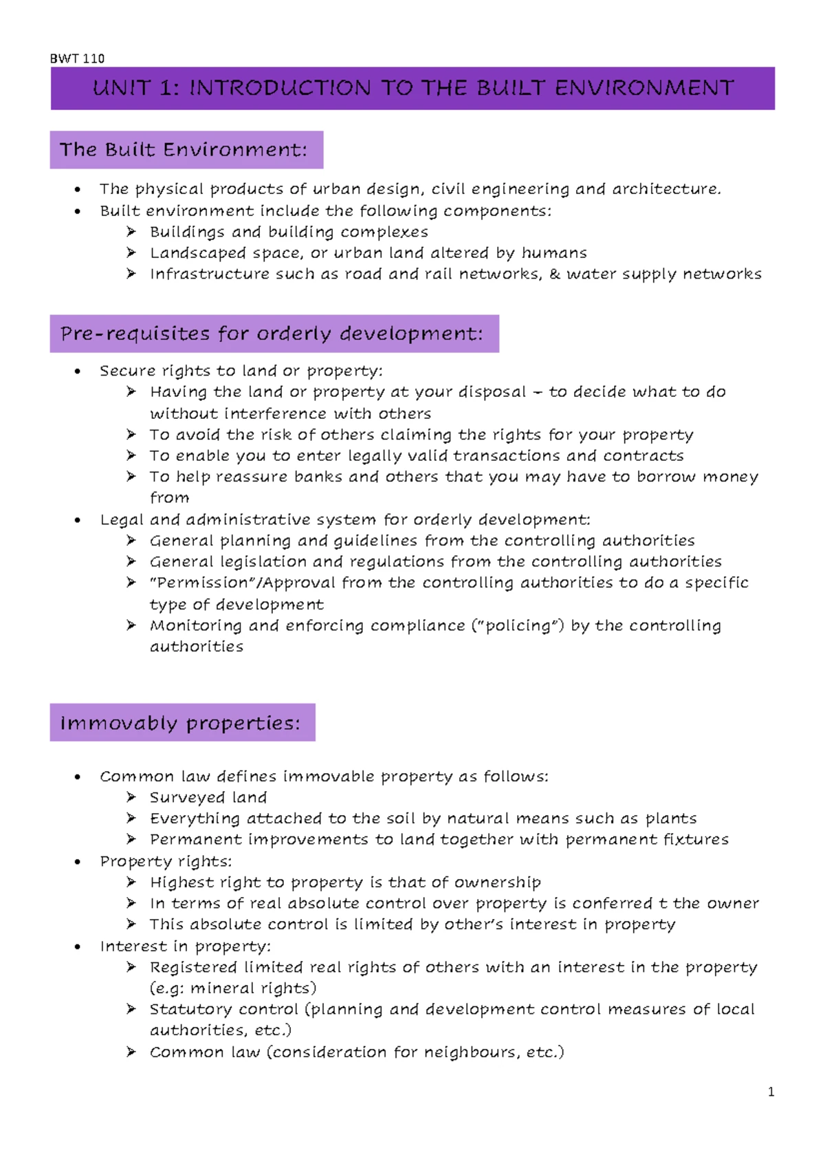 BWT110 Module 3: Site Establishment & Preparation Overview - Studocu