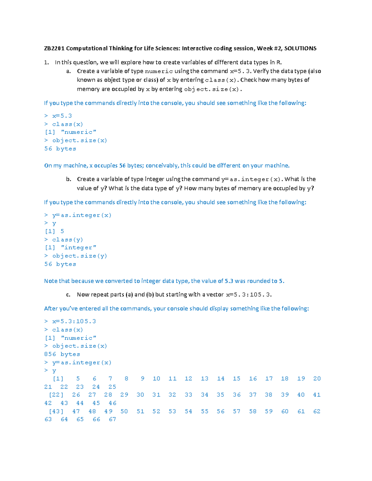 ZB2201 Computational Thinking for Life Sciences: Week 2 Worksheet ...