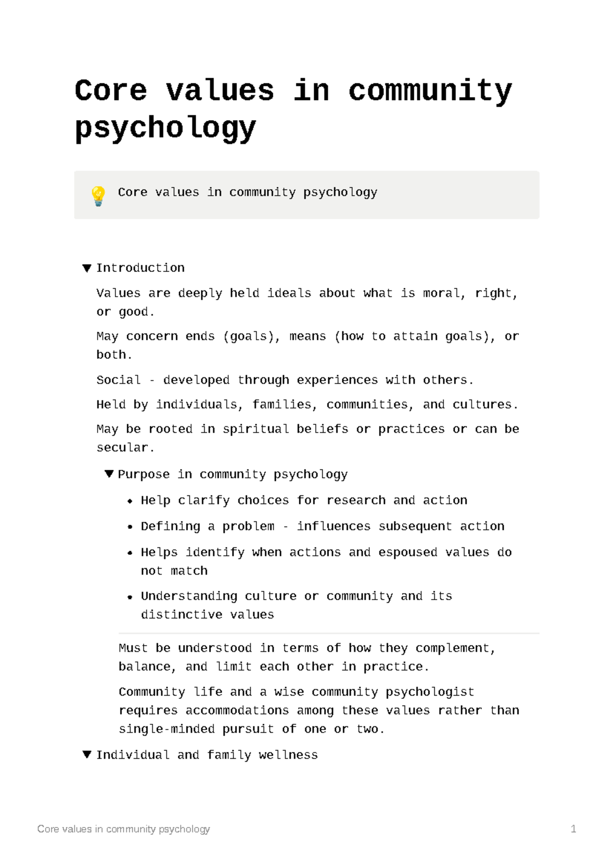 Core Values in Community Psychology: Understanding and Application ...