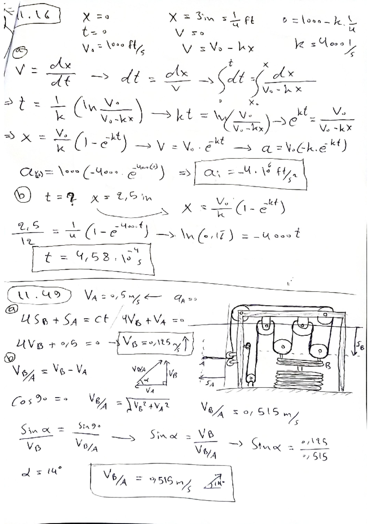 Dynamics HW - 4th Semester Assignment Solutions & Calculations - Studocu