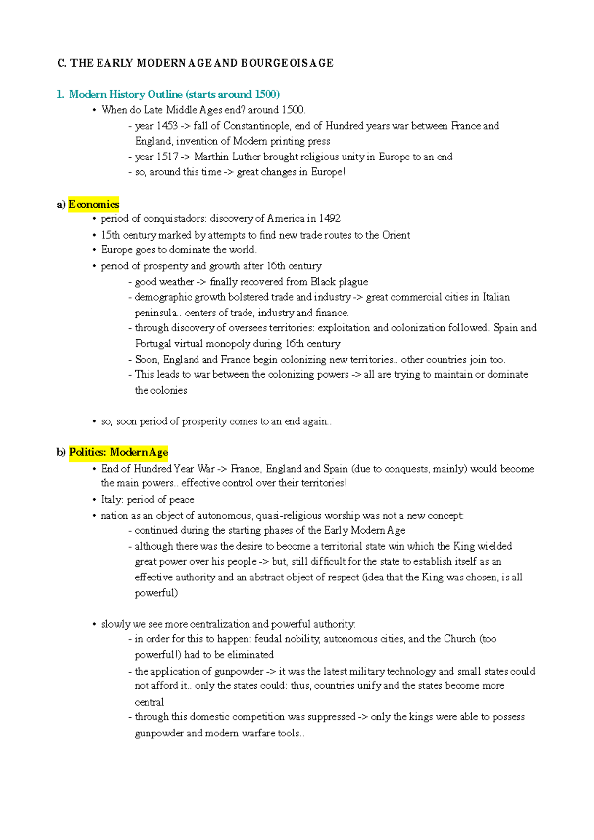 European Legal History: Early Modern and Bourgeois Age - Final Exam ...