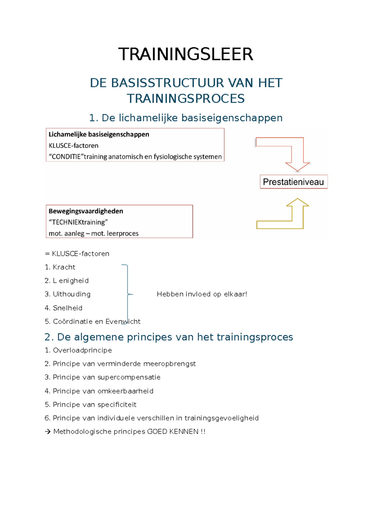 Trainingsleer: Basisstructuur van het Trainingsproces en Principes ...