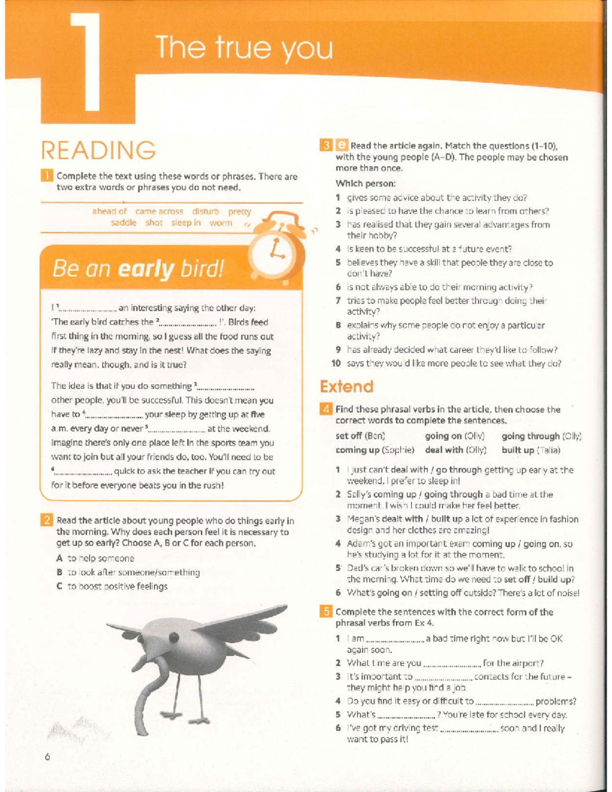 S1 6. WB, Unit 1, pp 6-10 - Reading Comprehension Practice - Studocu