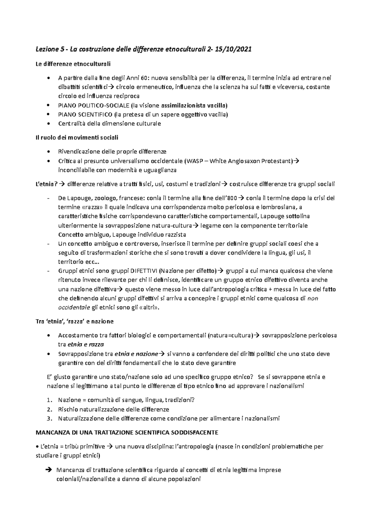La costr delle diff etn pt 2 lez 5 - Lezione 5 - La costruzione delle ...