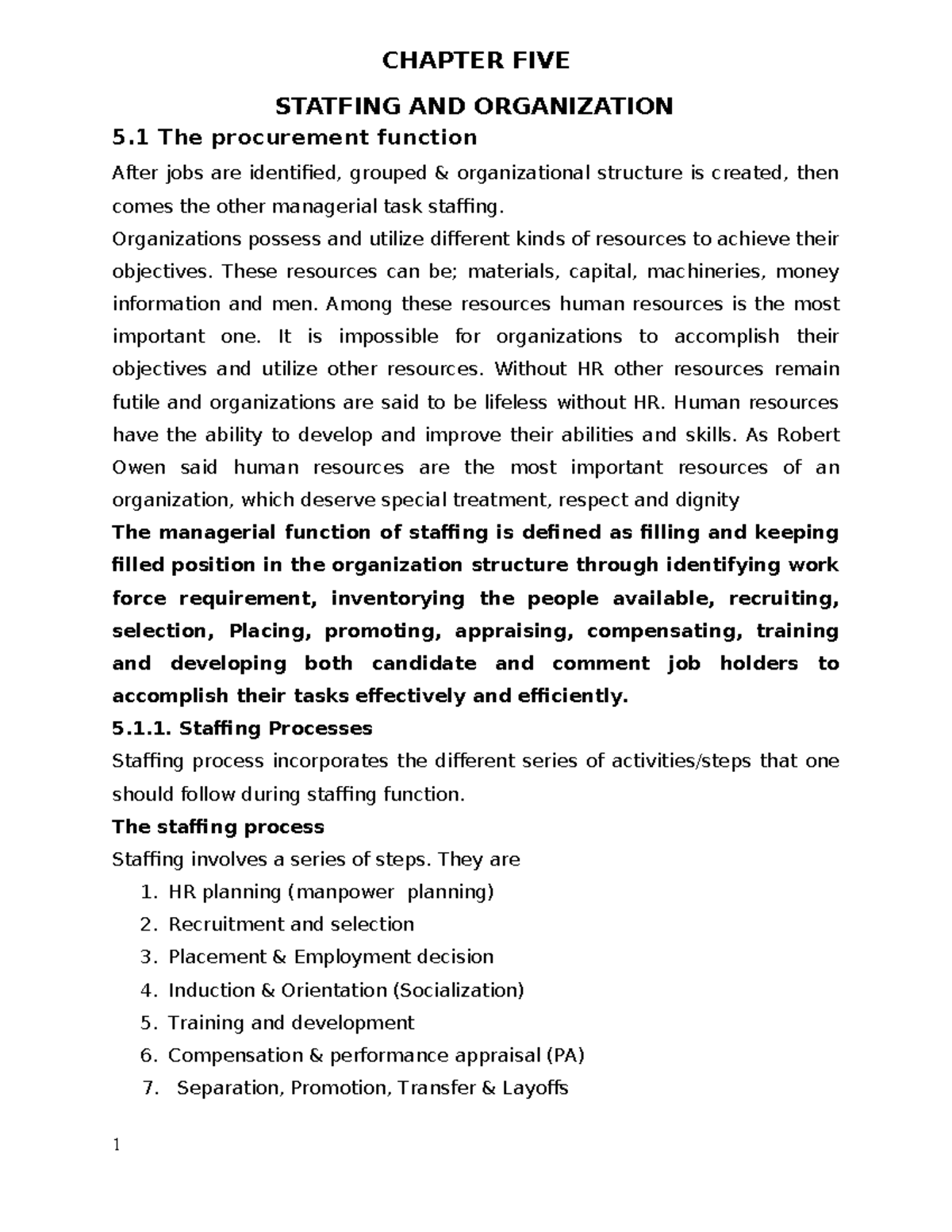 Chap five Staffing - best reference or introduction to management ...