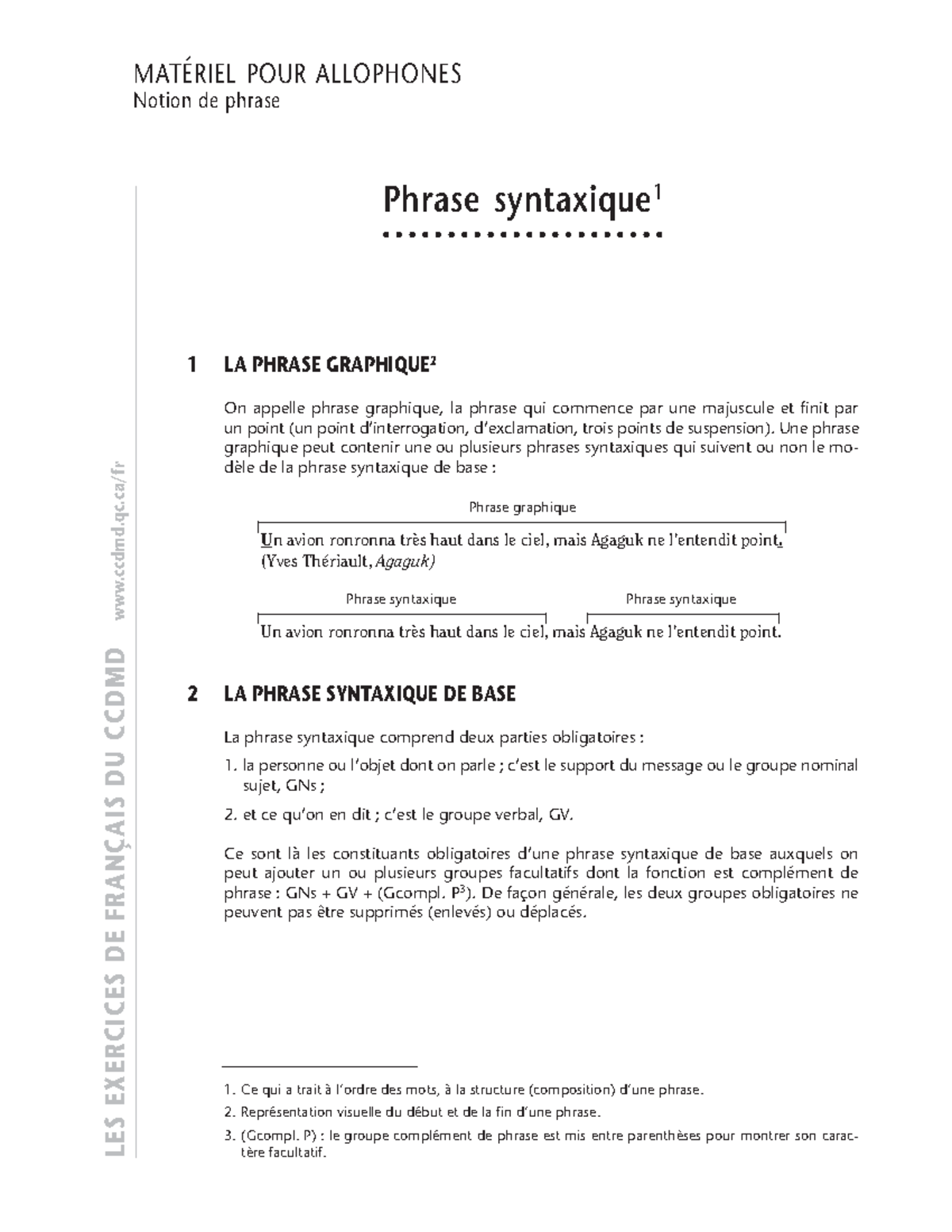 Exercices de Syntaxe Série 2 - SYNTAXIQUE 1 LES EXERCICES DE FRANÇAIS ...